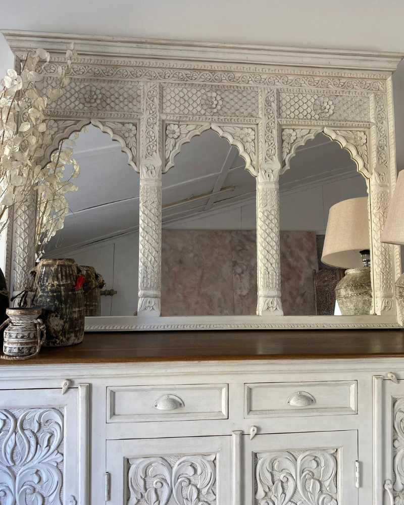 Large Indian 3 Arch Mirror with Intricate Detailing – Kirei Home Ltd