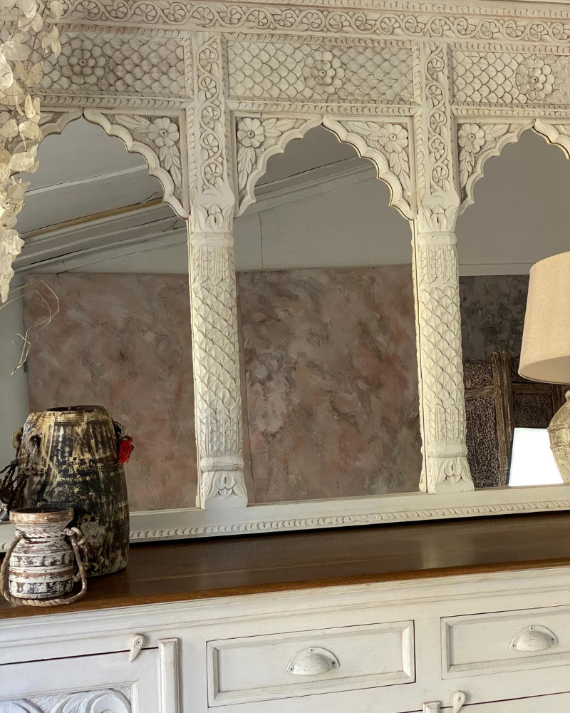 Large Indian 3 Arch Mirror with Intricate Detailing – Kirei Home Ltd